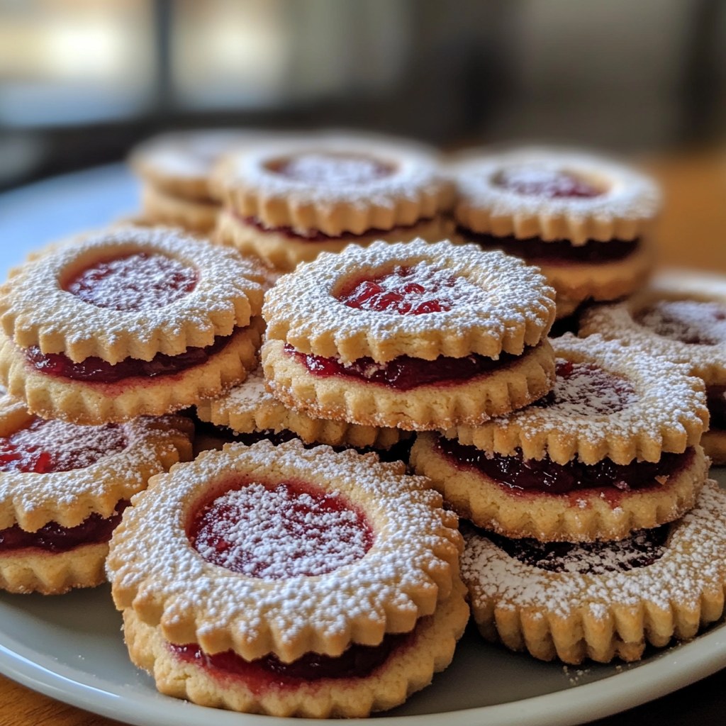 Raspberry Linzer Cookies - Nanny's secret recipes